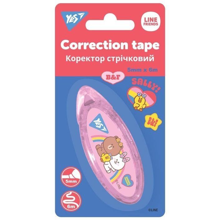 Купити Коректор стрічковий 5мм х 6м Line friends YES 340108 Кур'єрська ...