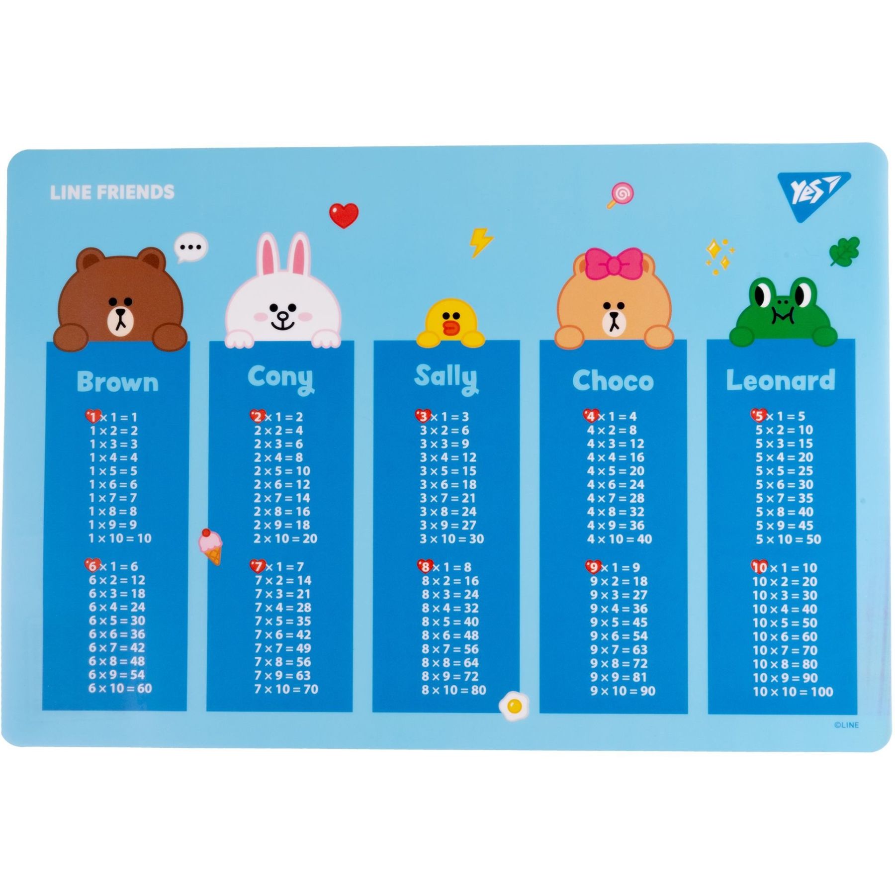 Купити Підкладка для столу YES табл. множ. Line Friends 492174 Кур ...