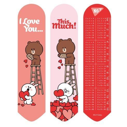 Купить Закладка 2D Line Friends hearts YES 708136 Курьерская доставка ...